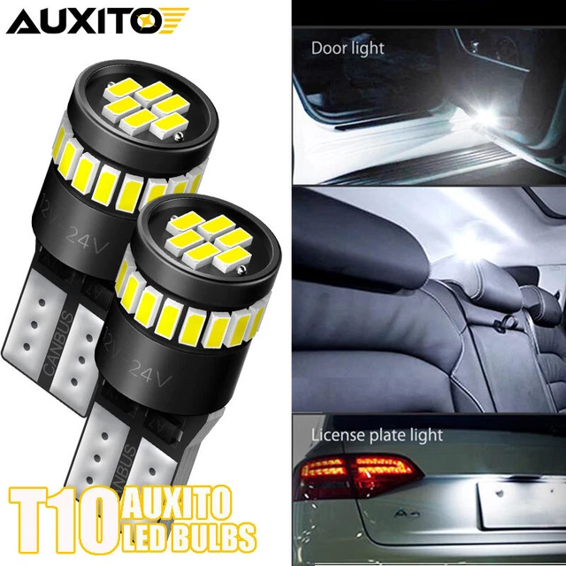 2X T10 LED 6500k W5W Interior, parker light, Number Plate Light Globes ...