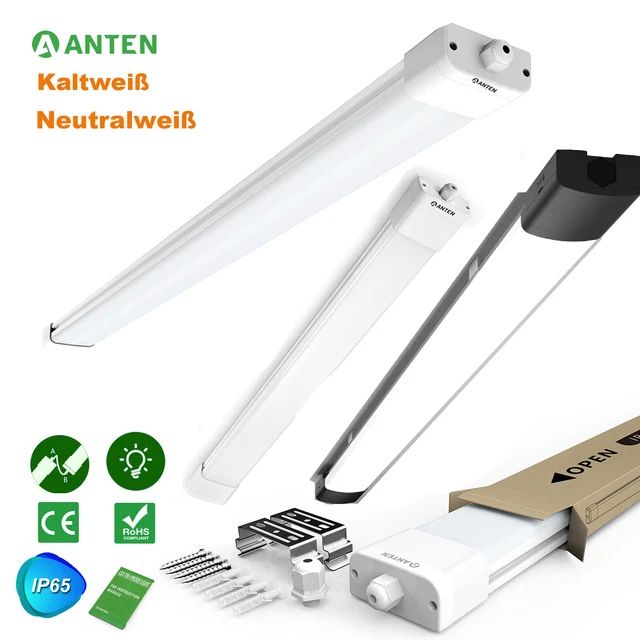 ANTEN LED FEUCHTRAUMLEUCHTE Wannenleuchte Keller Werkstatt 60/120/150cm Röhren EUR 31,99 ...
