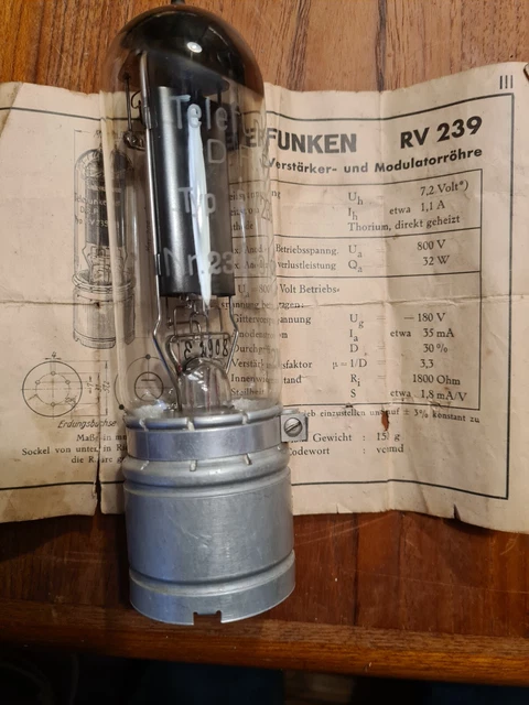 TELEFUNKEN RÖHRE RV 239 IV Rarität! Verstärker und Modulator Röhre 1928 ...