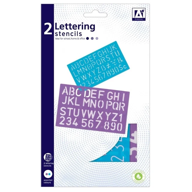 LETTERING STENCIL SET Letters Alphabet Stencils Craft Number Lettering ...