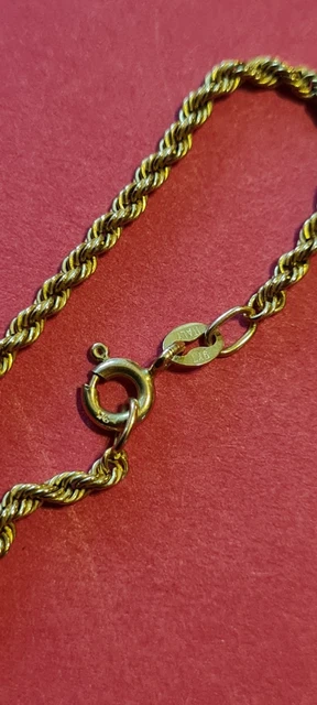 9CT GOLD ROPE Chain necklace long length scrap/ wear please read Italy ...