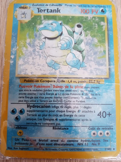 CARTE POKÉMON TORTANK 2/102 Holo Set de Base Wizards FR OCCASION EUR 45 ...