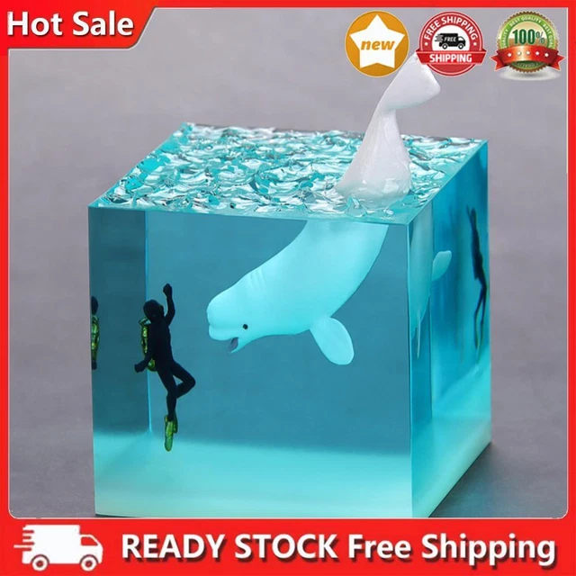 WHALE DIVER NIGHT Light Cube with Light Ocean Animal Cube Decor Home ...