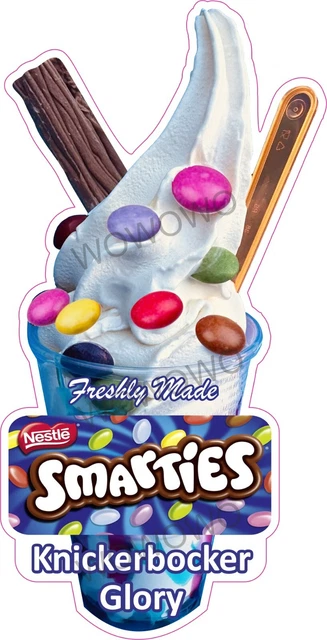 ICE CREAM VAN sticker Smarties Flake knickerbocker glory sundae trailer ...
