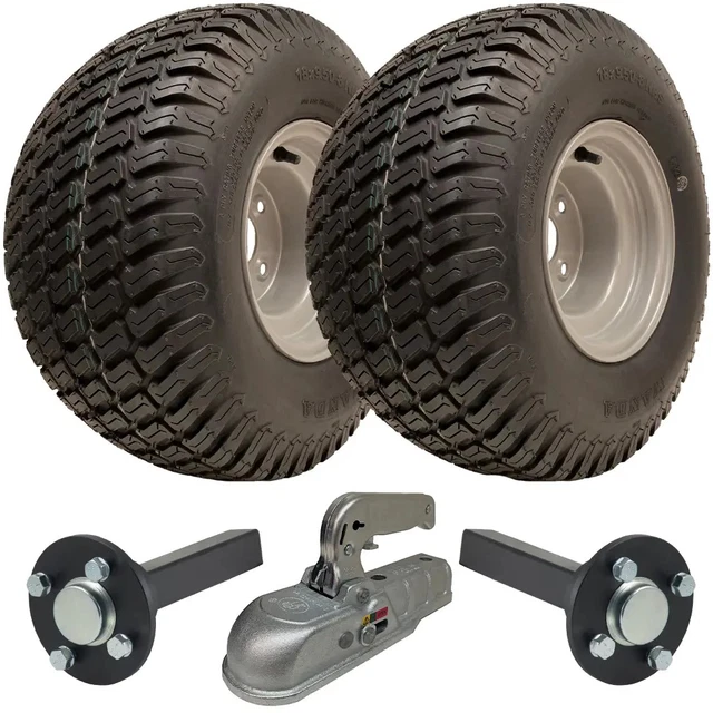 18X9.50-8 ATV TRAILER Kit P332 Grass Wheels 35x35mm Stub Axles Cast ...