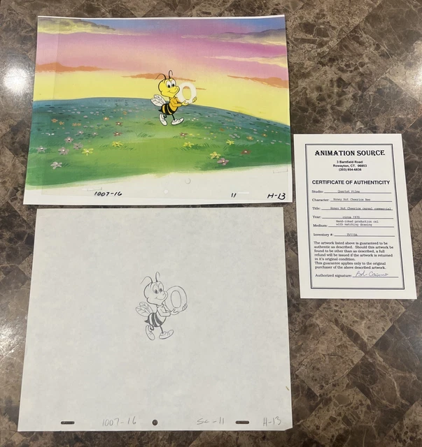 ORIGINAL HONEY NUT Cheerios Animation Production Cel & Drawing TV ...