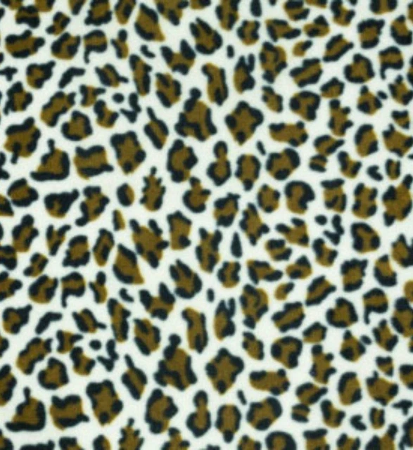 PRINTED POLAR FLEECE Fabric Material - SNOW LEOPARD £7.99 - PicClick UK