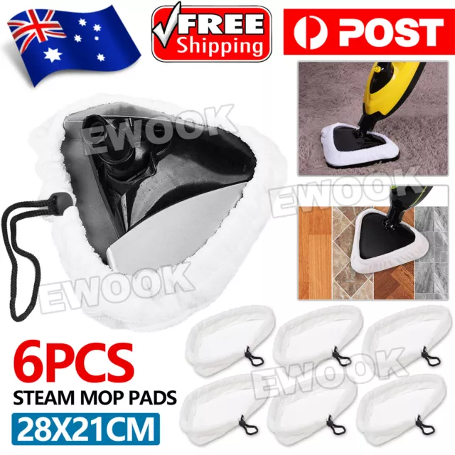 6PCS REPLACEMENT CLEANER For Steam Mop Pads Washable Microfibre Cloth ...