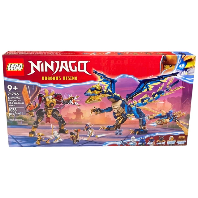 LEGO NINJAGO DRAGONS Rising Elemental Dragon vs. The Empress Mech 71796 ...