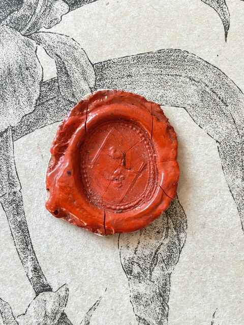 CACHET EN CIRE Sceau Ancien Armoiries Couronne De Guerdavid EUR 16,00 ...