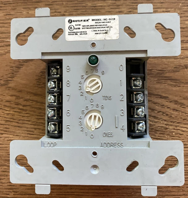 NOTIFIER NC-100R ADDRESSABLE Fire Alarm Relay Control Module £21.00 ...