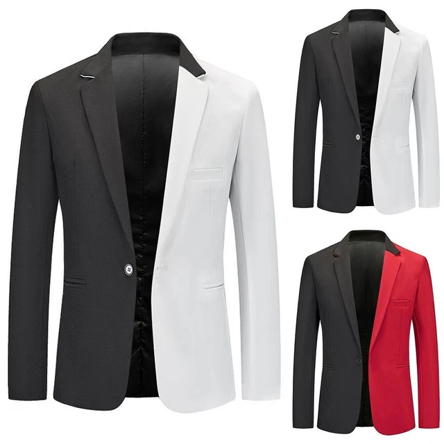 ABITO DA LAVORO formale blazer uomo matrimonio festa slim fit giacca ...