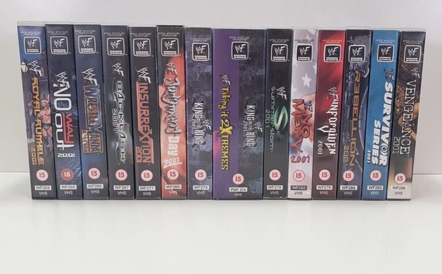 WWF / WWE 2001 Retail VHS 15x Wrestling Tapes Bundle! No Way Out ...
