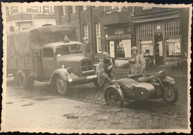GERMAN PHOTO WW2 ARCHIVE : WEHRMACHT av MOTO Side Car BMW _ BELGIQUE ...