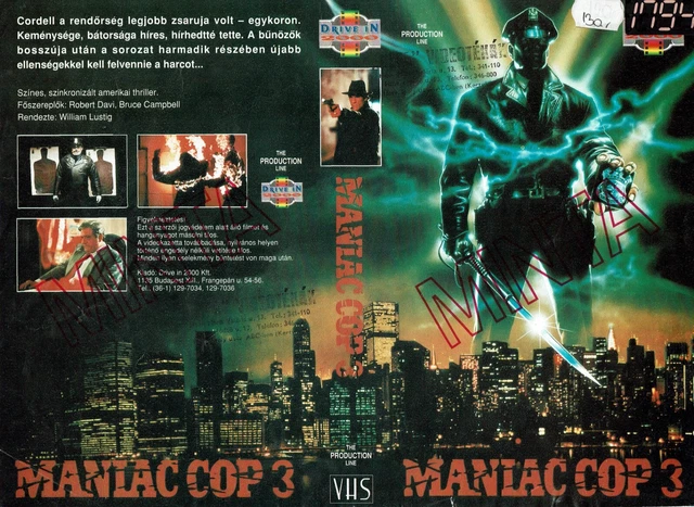 MANIAC COP 3 (1) / Original Promo Hungarian Video Sleeve / Drive-In ...