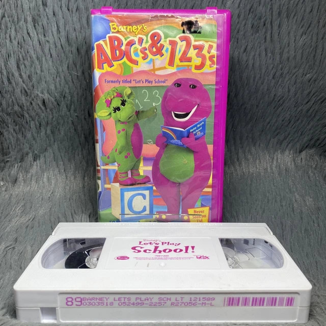 BARNEY ABC'S & 123's Let's Play School VHS Tape 1999 Clam Shell Kids ...