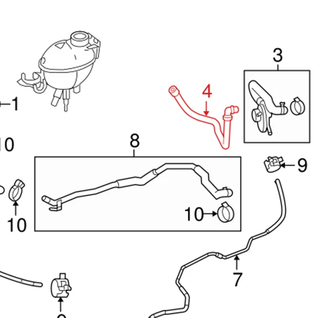 FOR MERCEDES BENZ C E W204 A207 W212 OM651 Coolant Pipe Hose Line ...