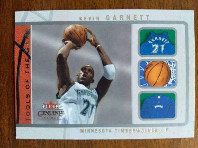 KEVIN GARNETT, 2003-04 Fleer Véritable Insert D'initiés Du Jeu #3 Tg ...