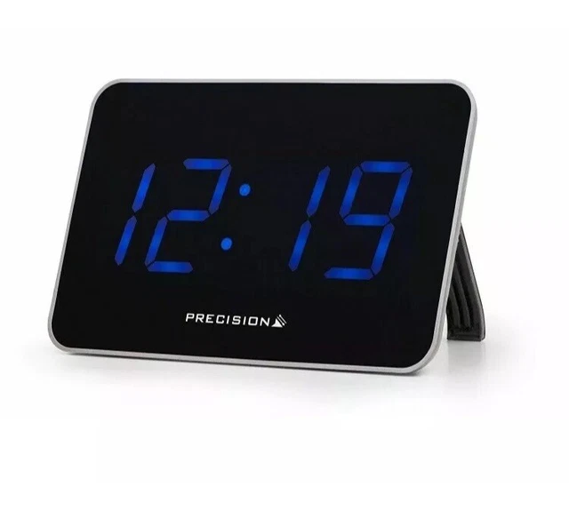 PRECISION LED RADIO Controlled Clock, Black/ Silver PREC0106 AP052 New ...