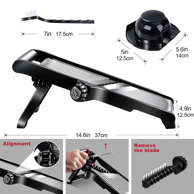 3 IN 1 Mandoline Vegetable Slicer Adjustable Stainless Steel Food ...