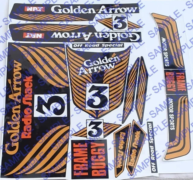 RADIO SHACK GOLDEN Arrow Vinyl Decal Sticker RC Body Shell Set EUR 26 ...