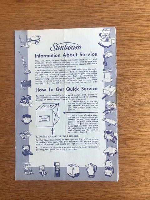VINTAGE SUNBEAM AUTOMATIC Cooker Deep Fryer 1960s Manual Recipes ...