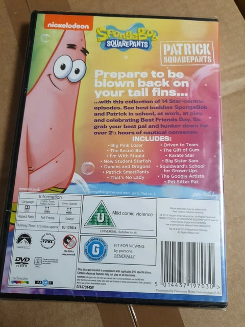 SPONGEBOB SQUAREPANTS: PATRICK Squarepants DVD Nickelodeon Brand New ...