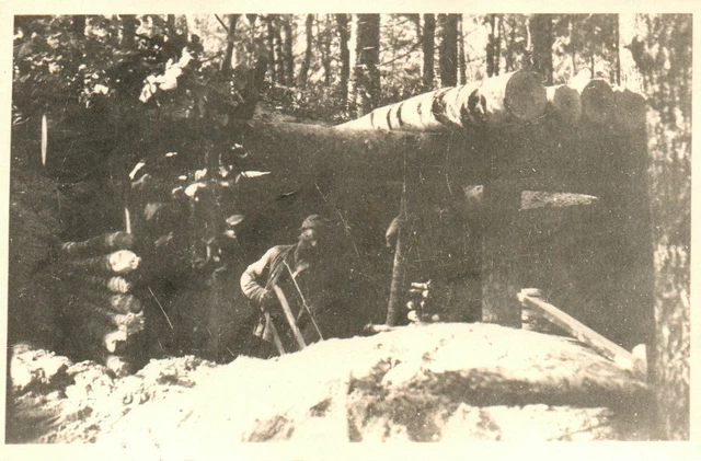 FOTO, 3./PZ.PI.BTTL.19, OSTFRONT 1942: Bau eines Wohnbunkers (MB)21156 ...