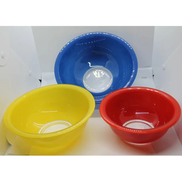 PYREX 3 PC. Primary Colors Nesting Mixing Bowls Clear Bottom £38.24 ...
