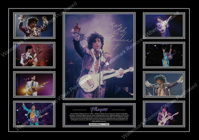 PRINCE LIMITED EDITION Signed Collage Memorabilia Autograph A4 Photo ...