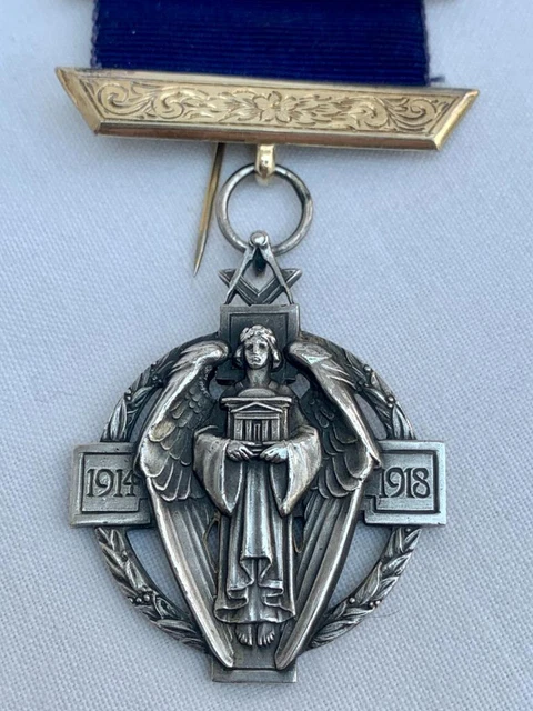 FINE MASONIC SOLID Sterling Silver Hallstone Jewel Birmingham 1925. EUR ...