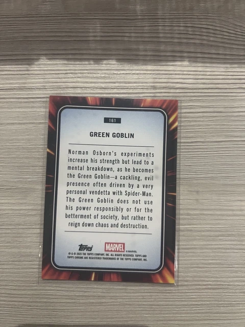 TOPPS 2025 CHROME Marvel Green Goblin /99 serial numbered card £130.60 ...