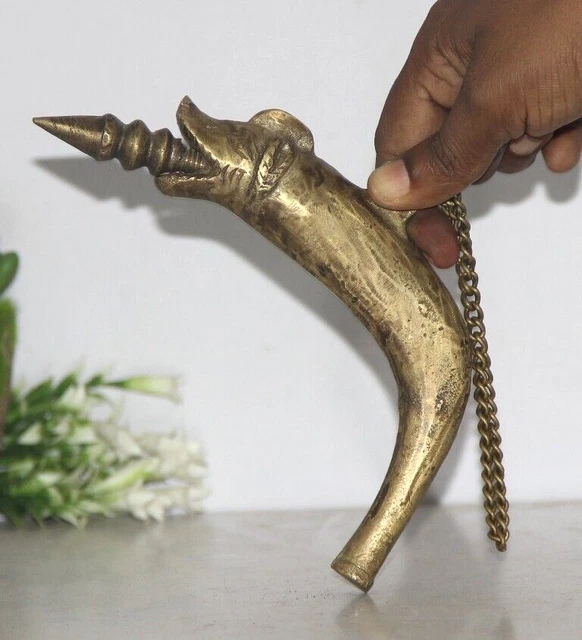 1940'S OLD BRASS Fish Shape Inlay Gravé Handcrafted GUN Poudre ...