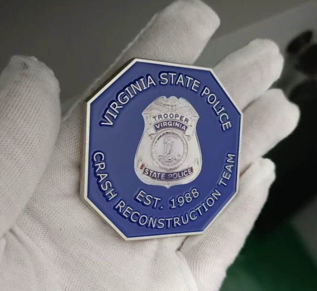 CHALLENGE COIN VIRGINIA VA State Police Crash Reconstruction Team £21. ...