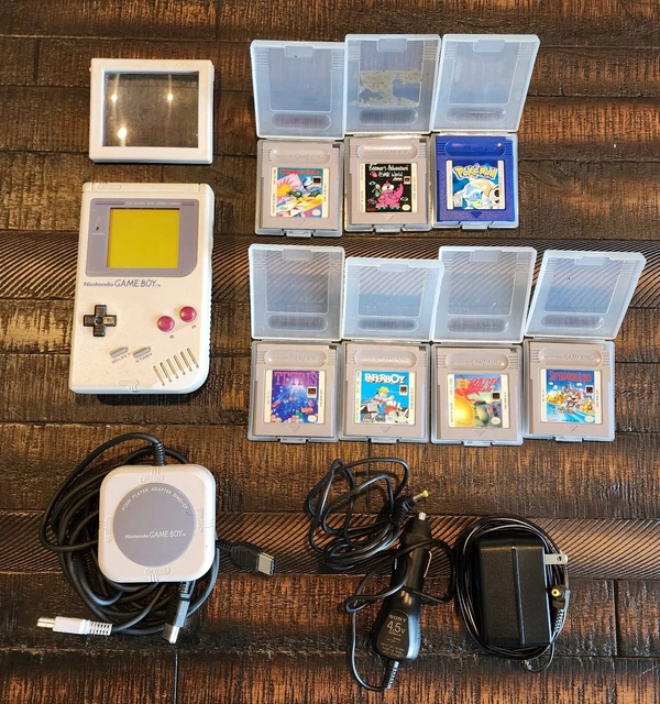 ORIGINAL NINTENDO GAME Boy DMG-01 with games and DMG-07 four player ...