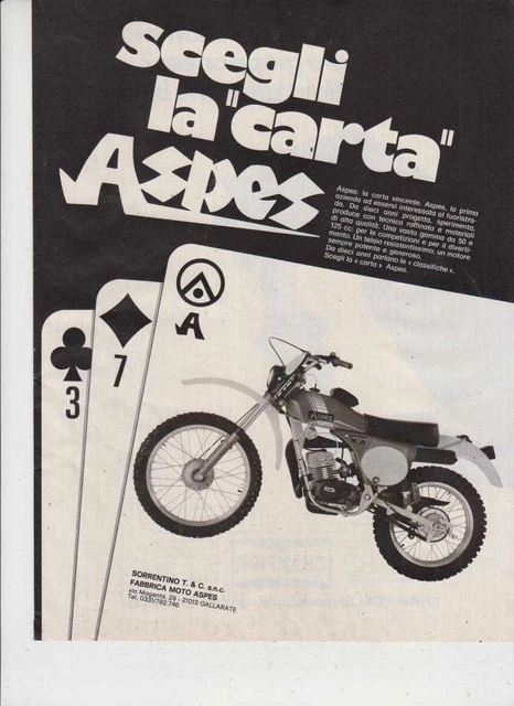 ADVERTISING PUBBLICITÀ-MOTO ASPES 50 REGOLARITA 1979-MOTOITALIANE ...