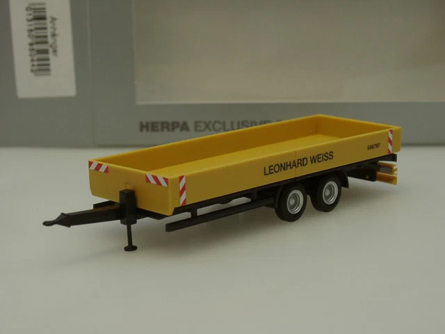 HERPA TANDEM-HÄNGER/ TIEFLADE-ANHÄNGER LEONHARD WEISS - 950442 - 1:87 EUR 18,99 - PicClick DE