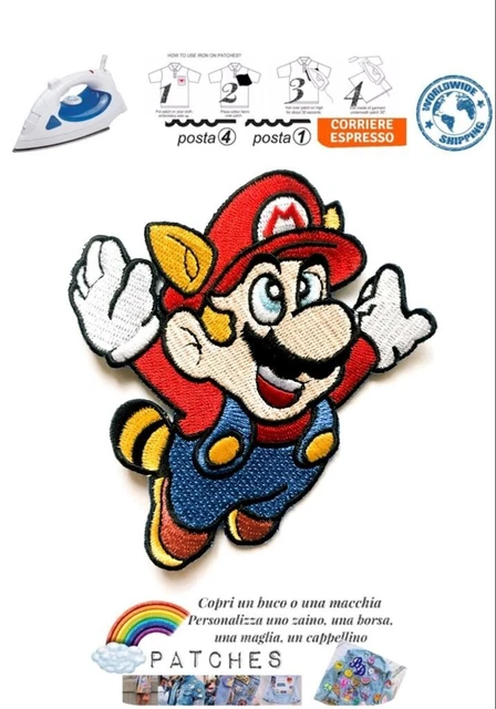 PATCH SUPER MARIO Bros Procione volante toppa termoadesiva iron on ...