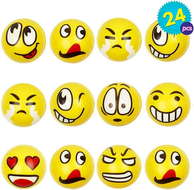 STRESS BALL SQUEEZE Squishy Fidget Toy Emoji Smiley Stress Relief Hand ...