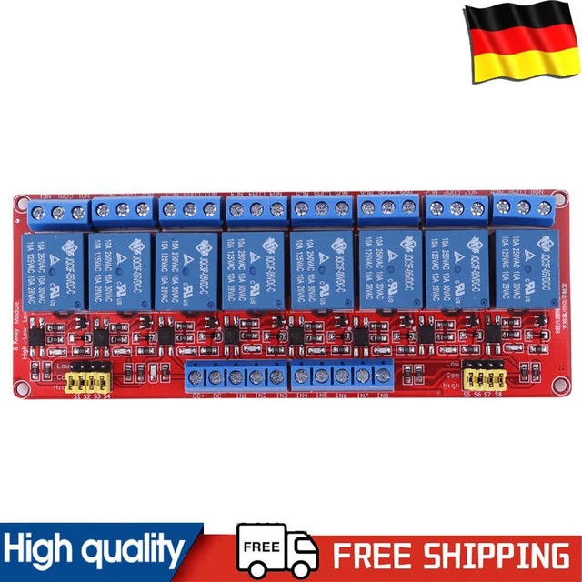 8-KANAL-HIGH-LOW-LEVEL-TRIGGER-RELAIS 5 V mit Optokoppler-Isolierung (8S 5 V) EUR 9,51 - PicClick DE