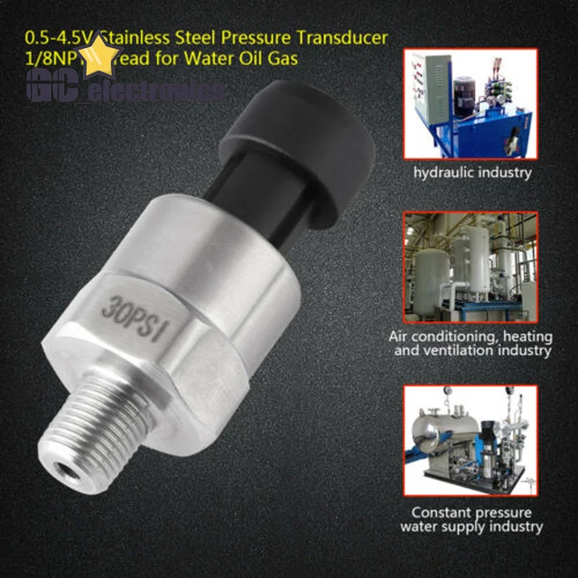 1/8& NPT 5V Stainless Steel Pressure Transducer Sender Sensor Fuel Air ...