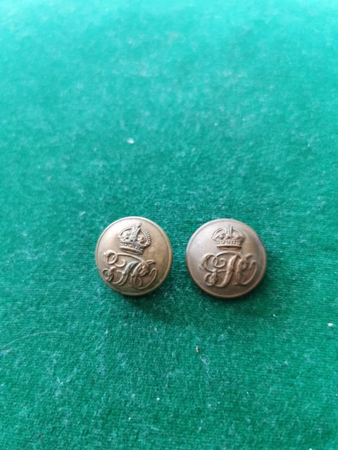 2 VINTAGE General Post Office GPO Kings Crown Brass Buttons £10.39 ...