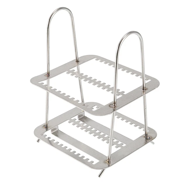 MICROSCOPE SLIDES RACK 26 Positions Stainless Steel Staining Rack ...