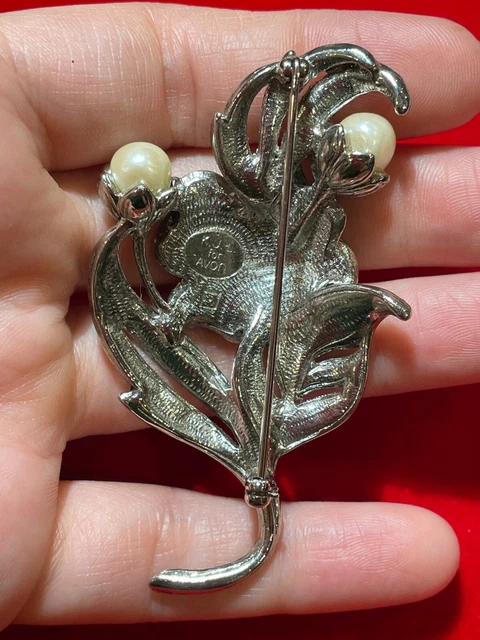 VINTAGE KJL KENNETH Jay Lane Für Avon Silber T Strass Blume Perlen ...