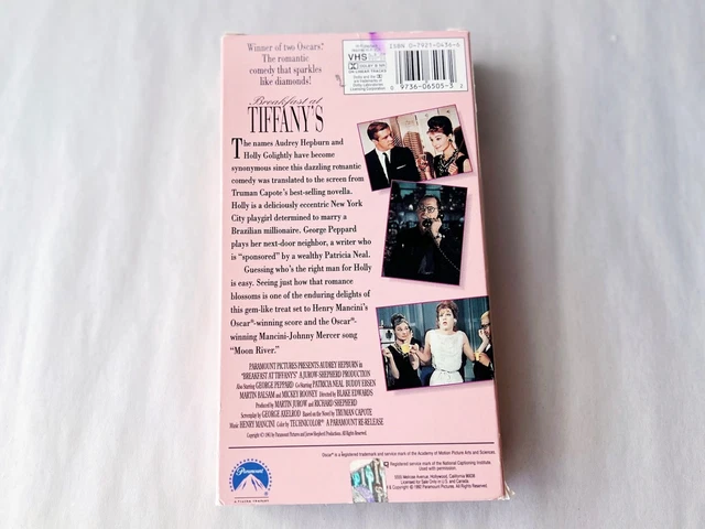 BREASKFAST AT TIFFANY'S VHS TESTED 1992 Paramount Classic Audrey ...