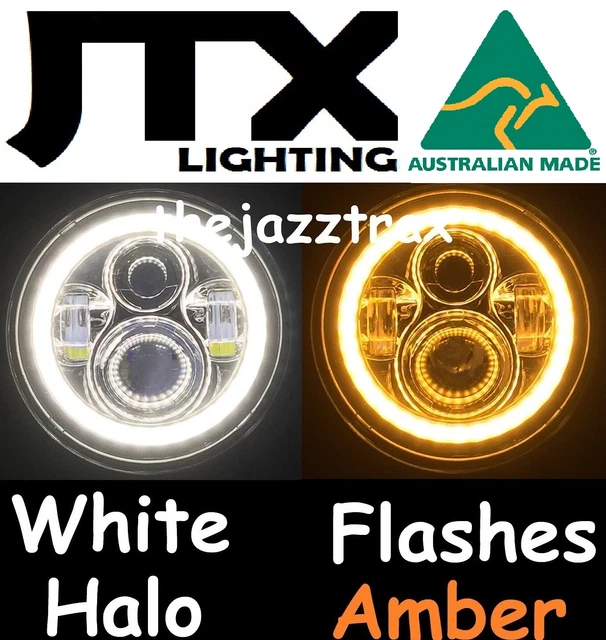 7& JTX HEADLIGHTS WHITE Halo Flash AMBER Valiant Chrysler Charger VK CJ ...