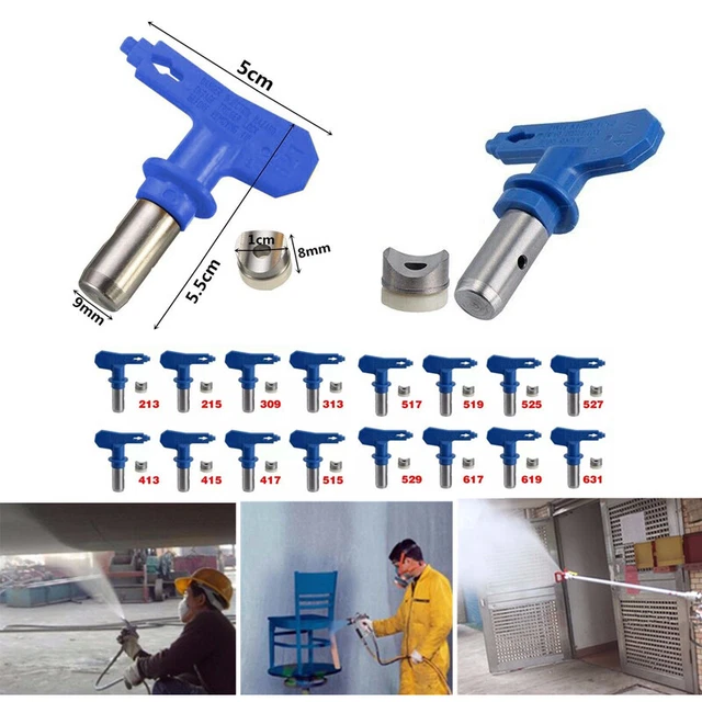 AIRLESS SPRAY GUN Tip Nozzle 2/3/4/5/6 Series Gun Paint Sprayer 3 ...