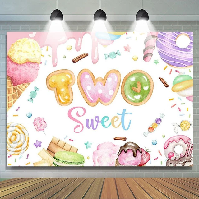LOFARIS COLORFUL CANDYLAND Cream Two Sweet Birthday Backdrop $37.90 ...