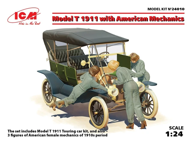 FORD MODEL T 1911 Touring With American Mechanics 1:24 Plastique Model ...
