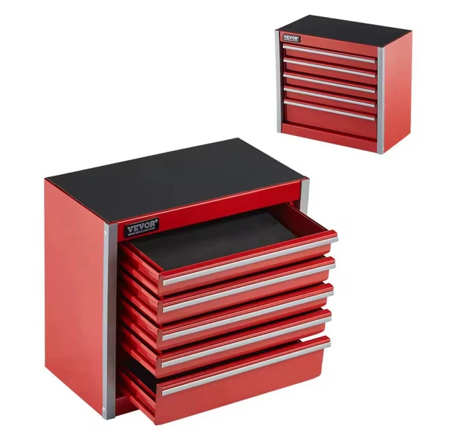 VEVOR MINI tool box Red Drawer 8.6in Metal Tool Box Red £43.83 ...